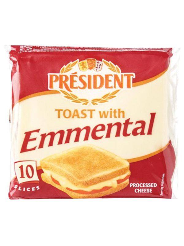 President Toast Processed Emmental Cheese 10sl, 200gm – MeatUp.shop