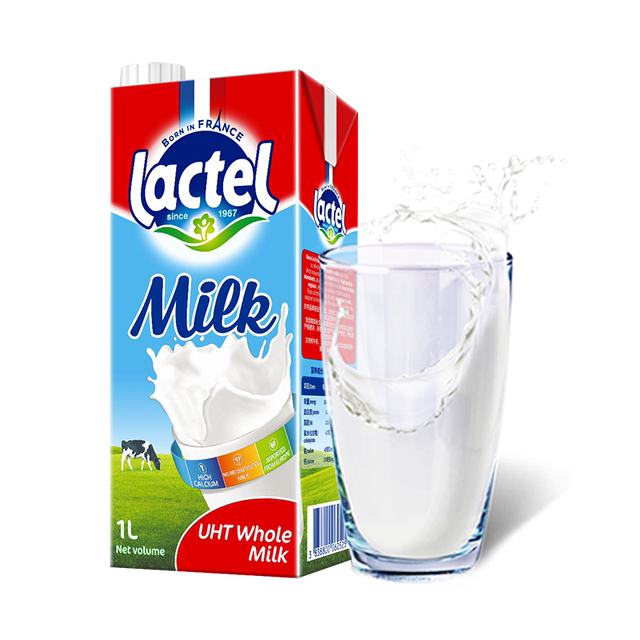 Lactel Whole 3.6% Fat Uht Milk Brick Slim, 1L – MeatUp.shop